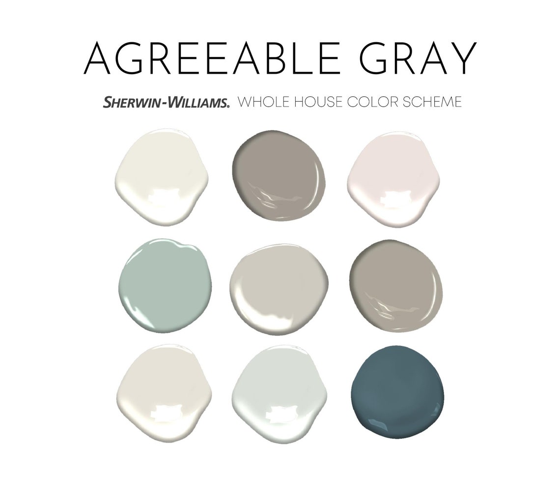 Agreeable Gray Sherwin Williams Paint Palette Modern Neutral - Etsy