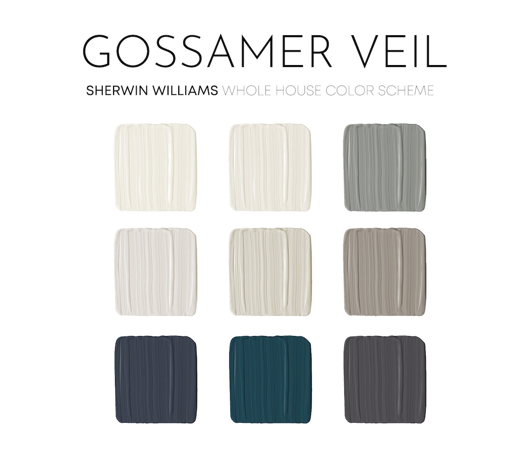 Gossamer Veil Sherwin Williams Paint Palette Modern Neutral - Etsy