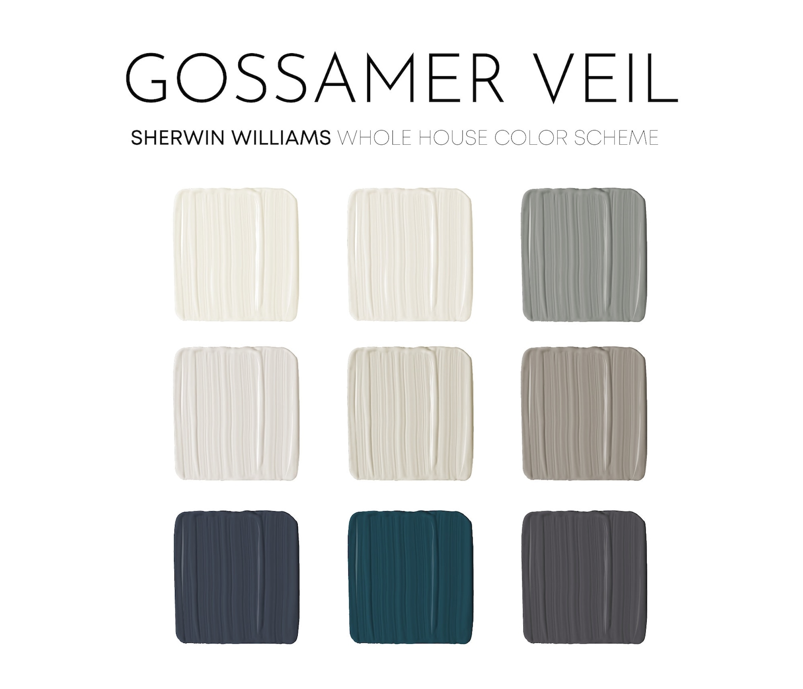 Gossamer Veil Sherwin Williams Paint Palette Modern Neutral - Etsy