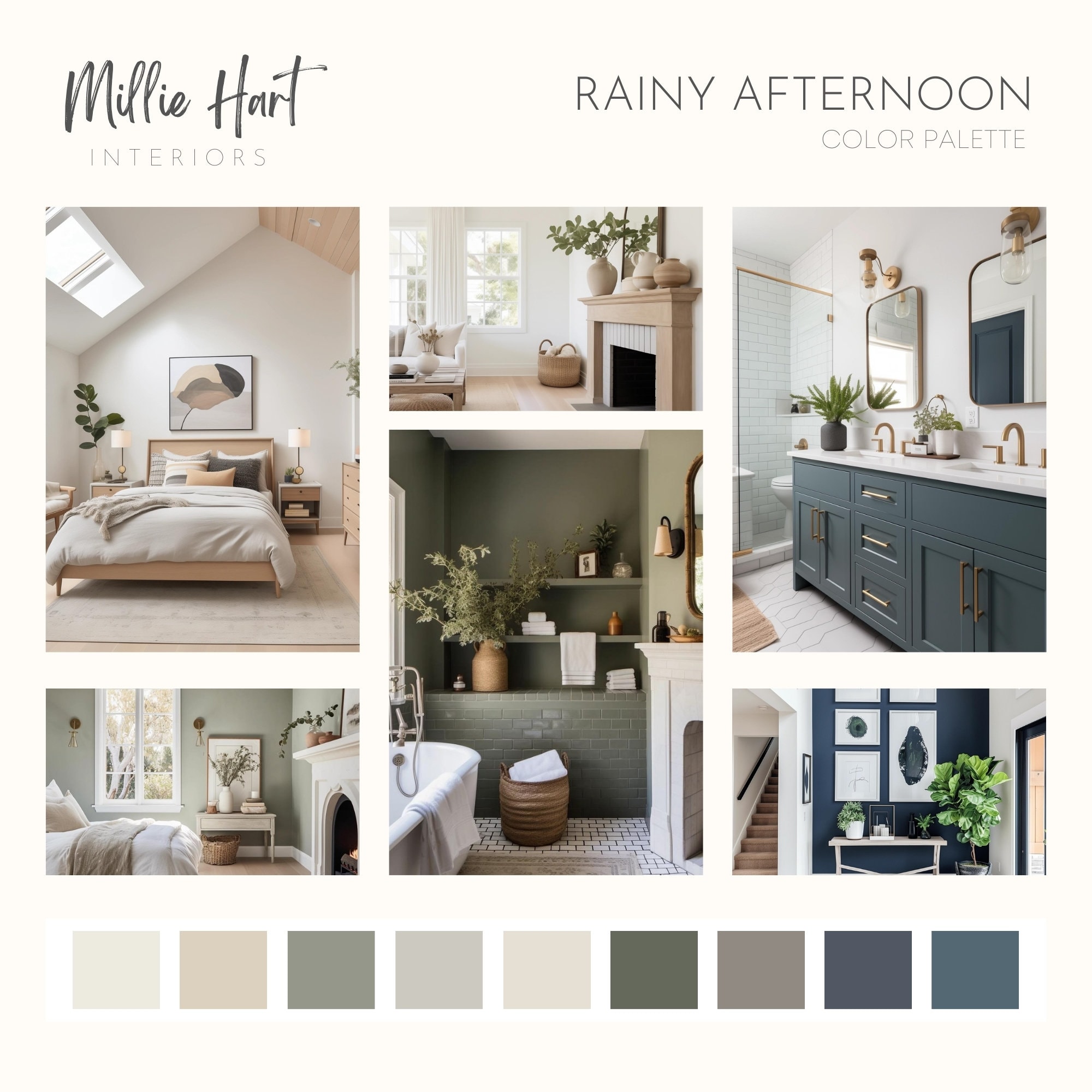 Rainy Afternoon Benjamin Moore Paint Palette, Interior Paint Colors for ...