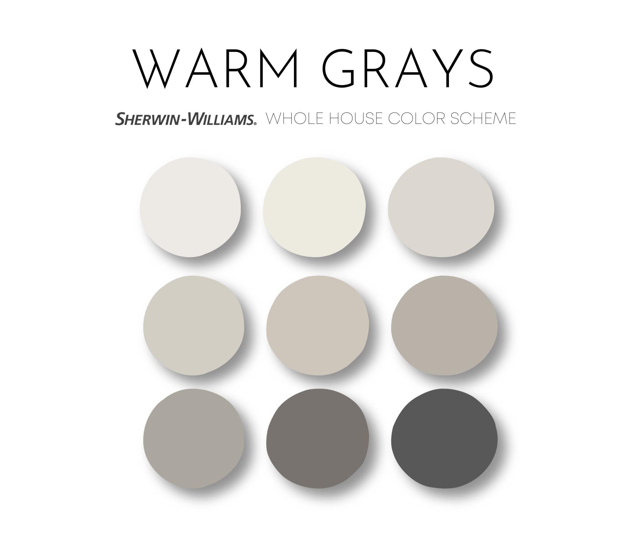 Warm Grays Sherwin Williams Paint Palette Interior Paint - Etsy