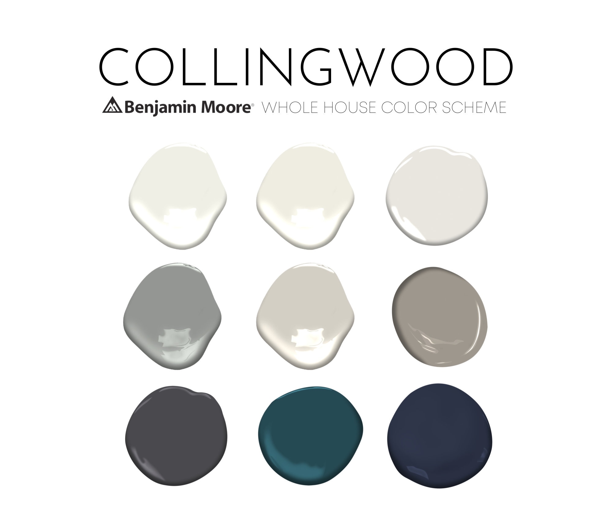 Collingwood Benjamin Moore Paint Palette Modern Neutral - Etsy
