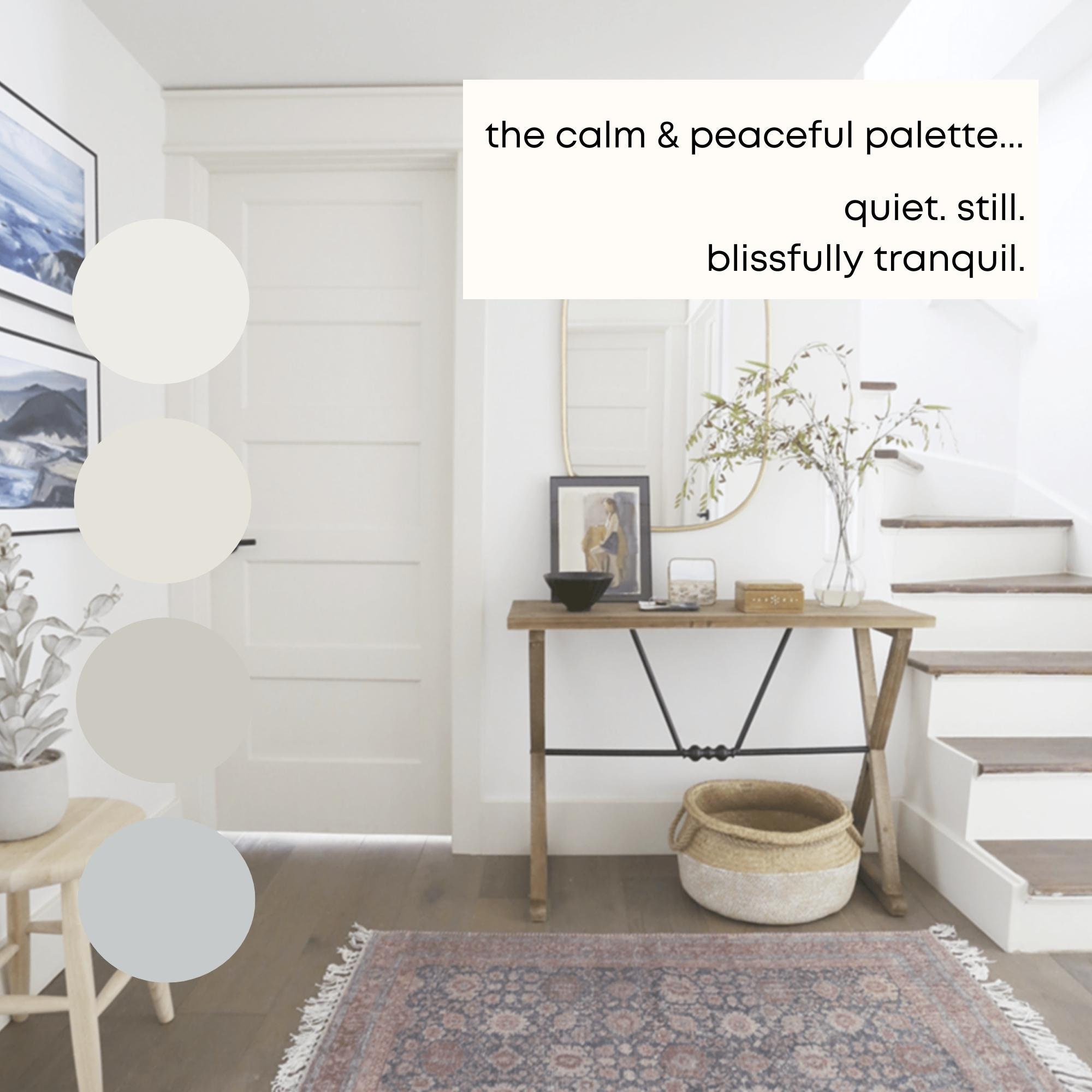 Calm and Peaceful Sherwin Williams Paint Palette, Modern Neutral Calm ...