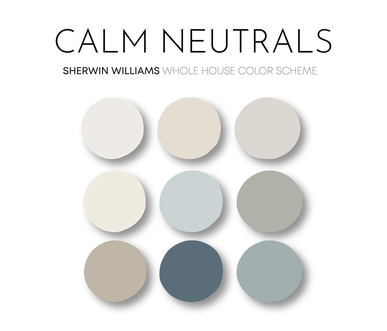 Calm Neutrals Sherwin Williams Paint Palette Modern Neutral - Etsy