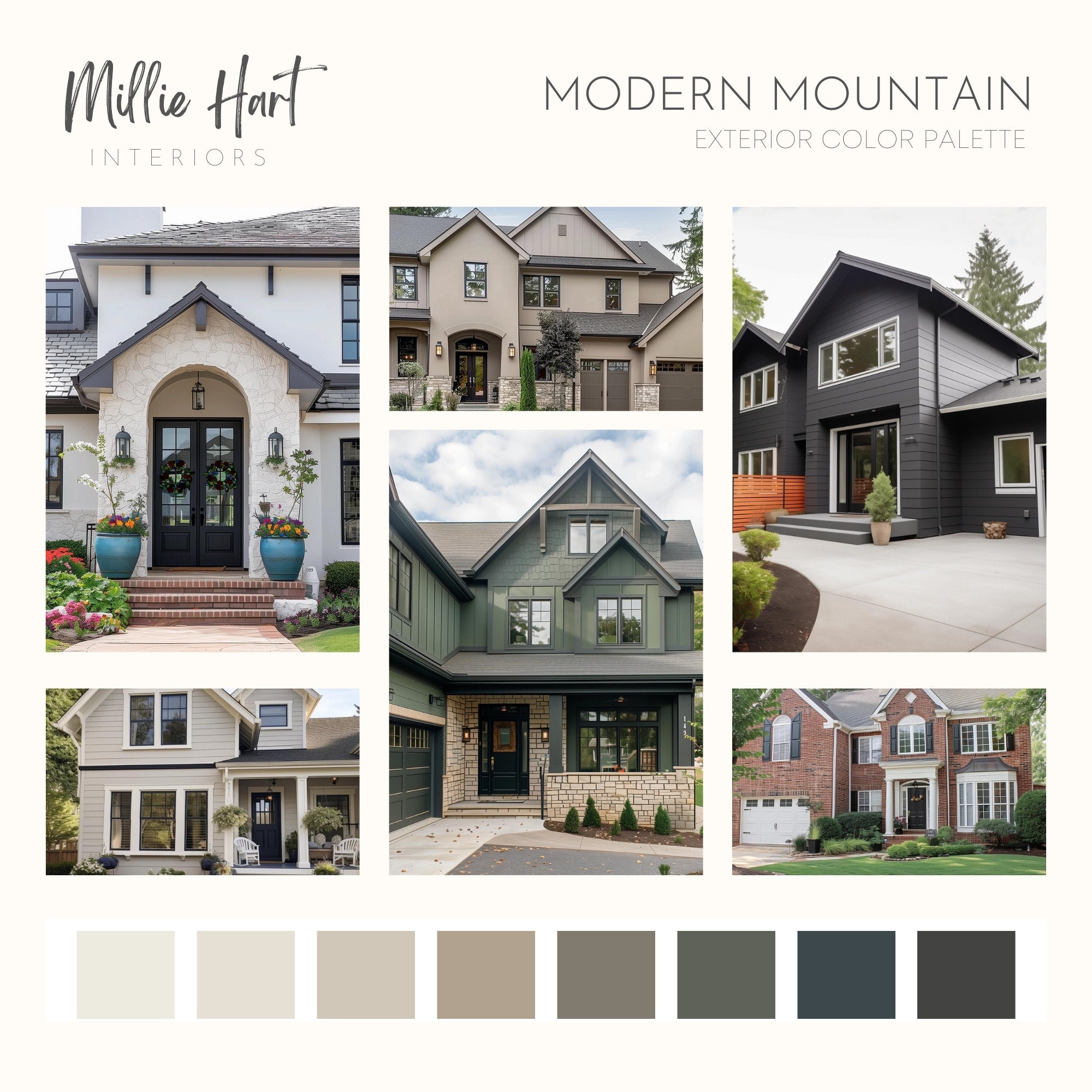 Modern Mountain Exterior Benjamin Moore Paint Palette, Modern Neutral ...