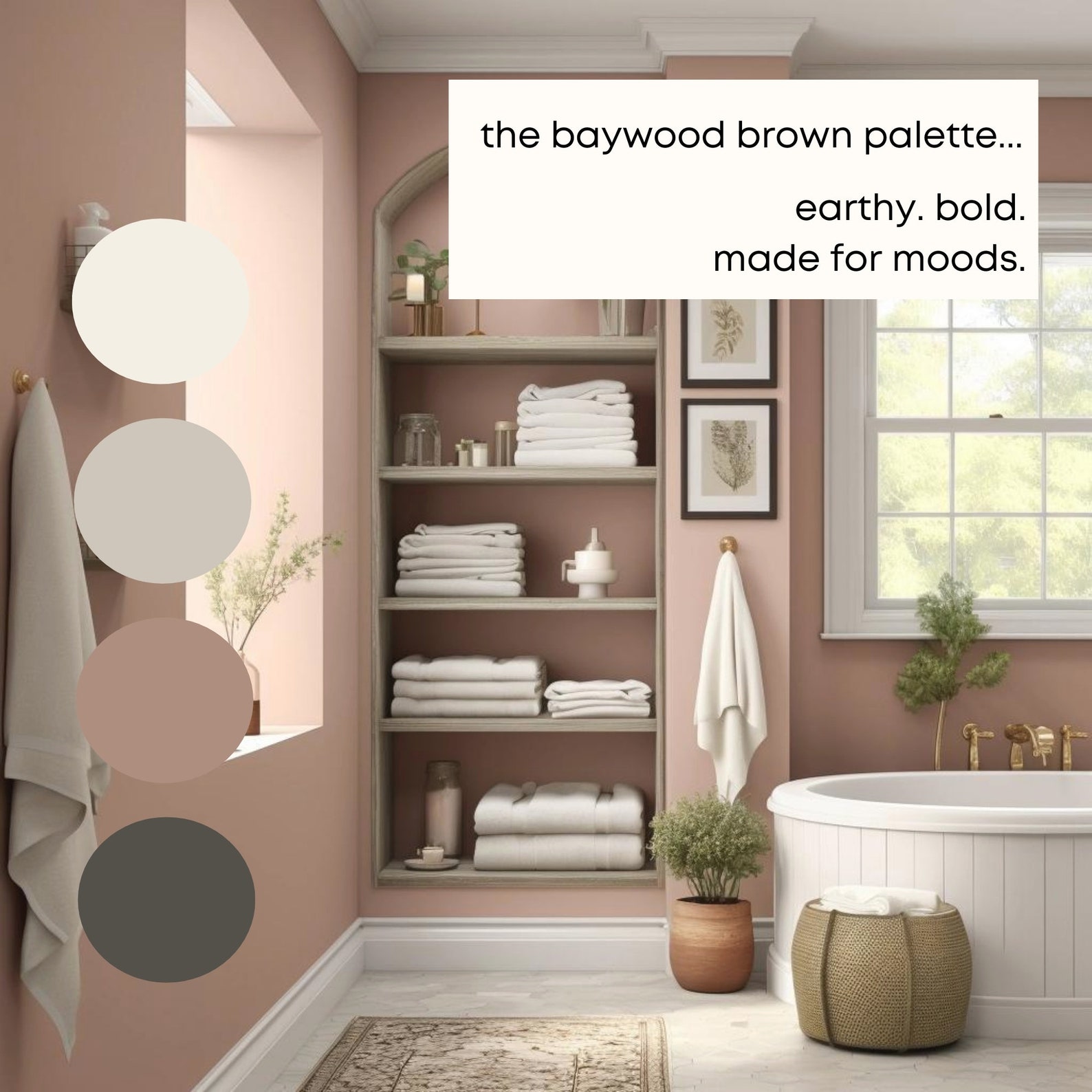 Baywood Brown Benjamin Moore Paint Palette, Modern Neutrals, Earthy ...
