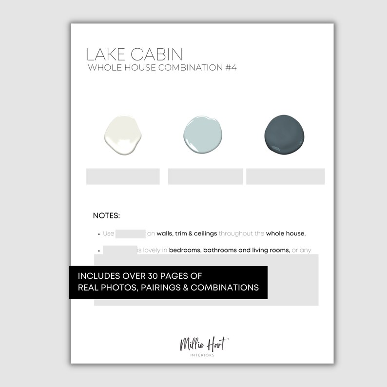 Lake Cabin Benjamin Moore Color Palette 2023 Calm Coastal - Etsy