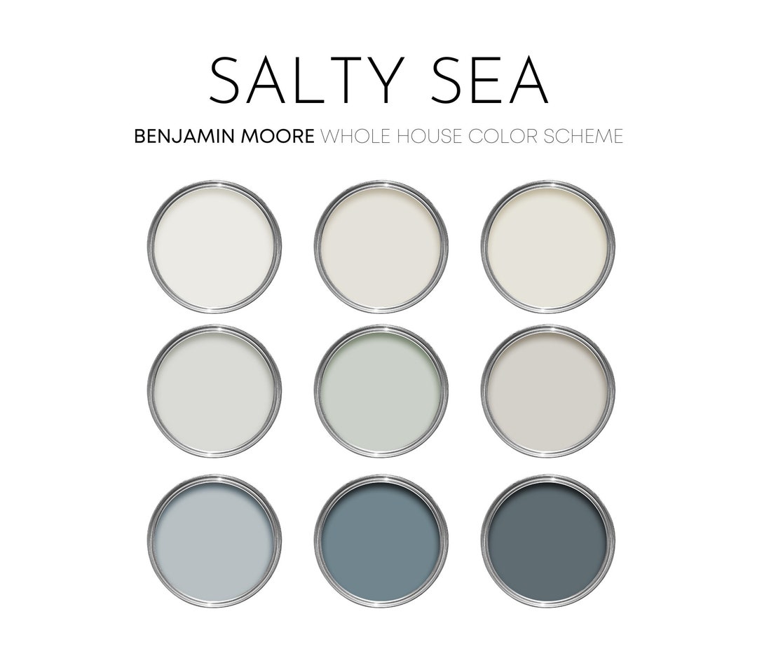 Salty Sea Benjamin Moore Paint Palette - Modern Coastal Interior Paint ...
