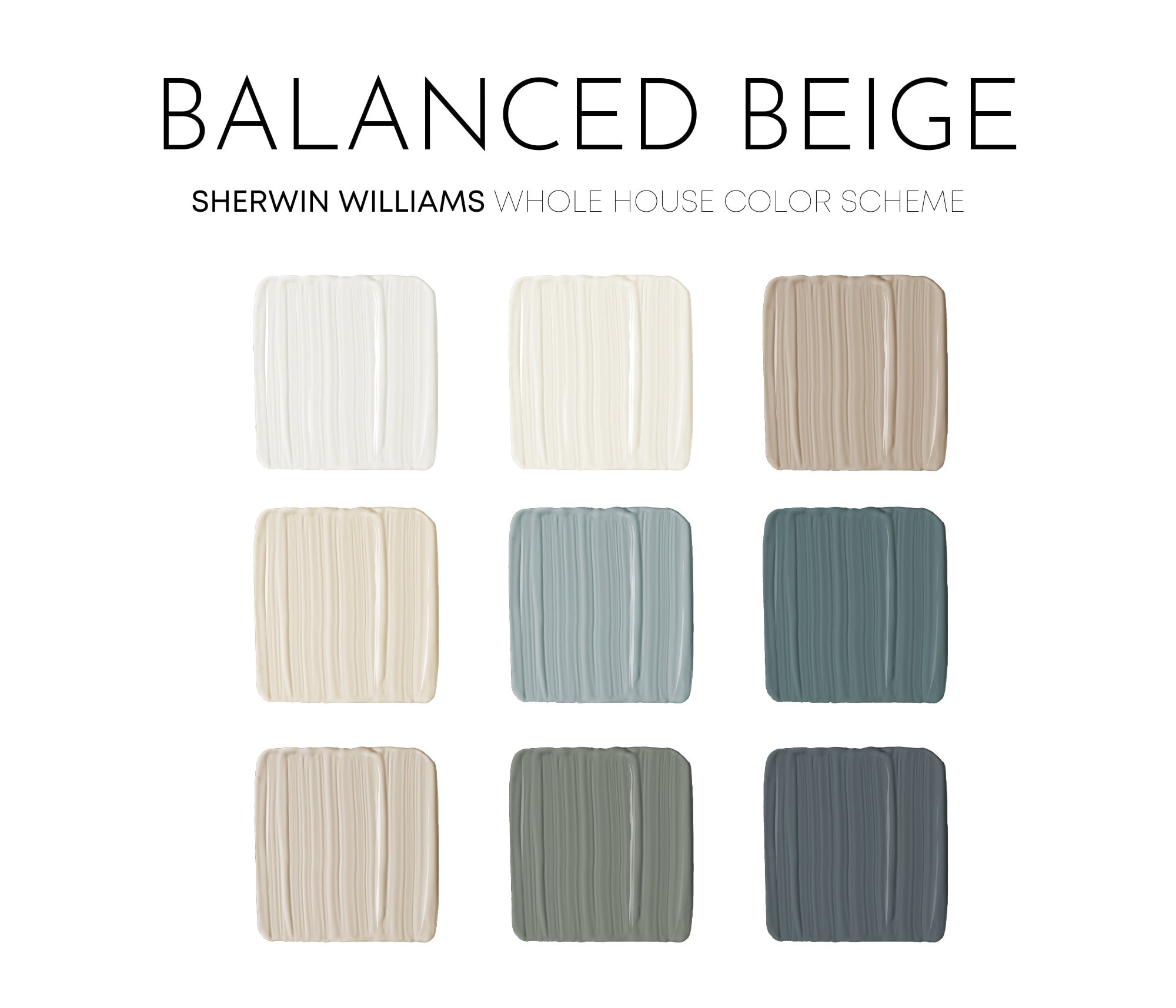 Balanced Beige Sherwin Williams Paint Palette Warm Neutrals - Etsy