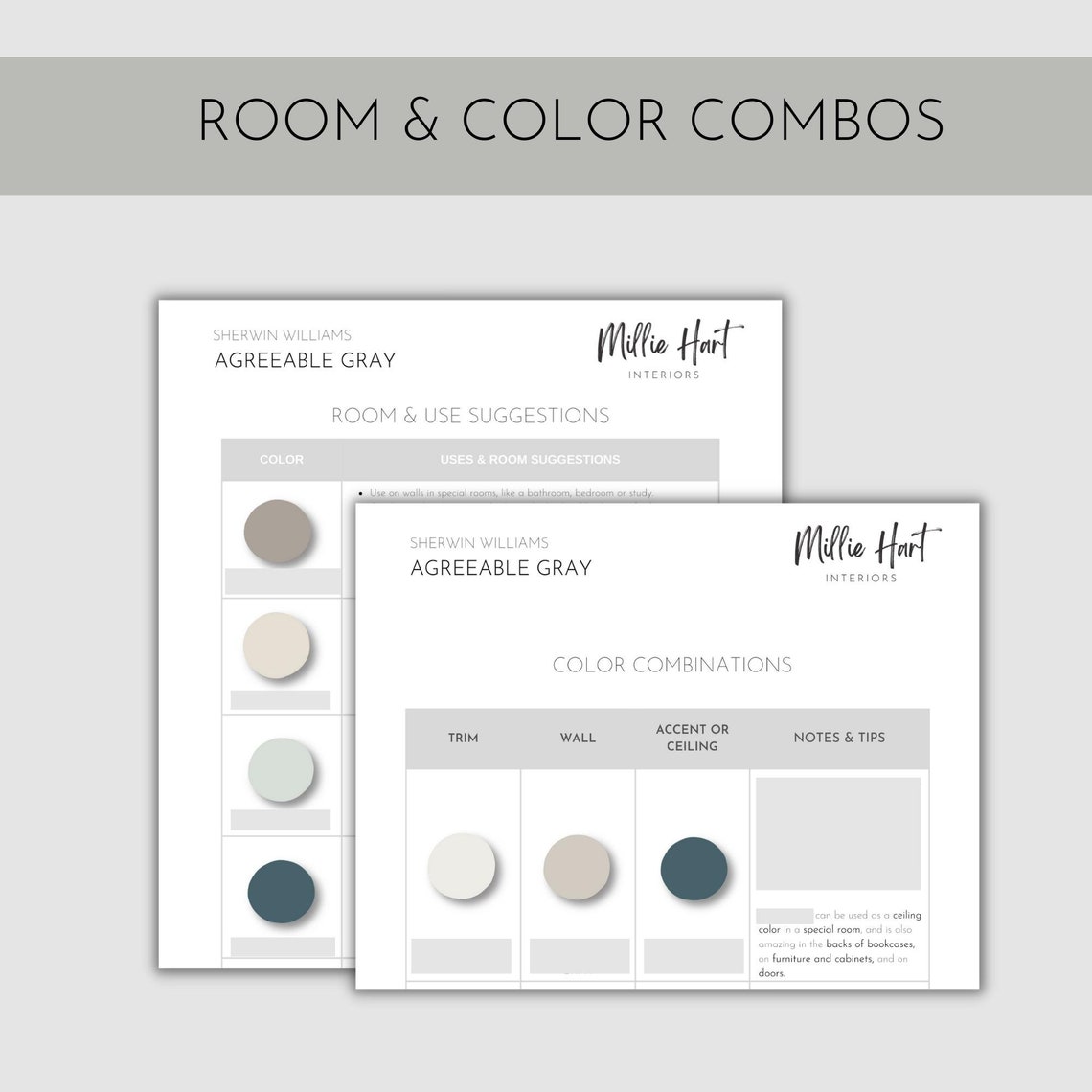 Agreeable Gray Sherwin Williams Paint Palette Modern Neutral - Etsy