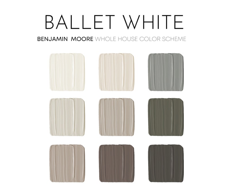 Ballet White Benjamin Moore Paint Palette Best Selling - Etsy