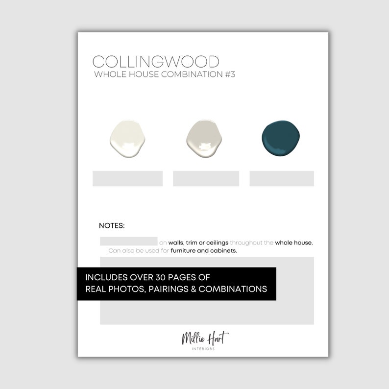 Collingwood Benjamin Moore Paint Palette Modern Neutral - Etsy