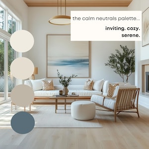 Calm Neutrals Benjamin Moore Paint Palette, Modern Neutral Calm Coastal ...