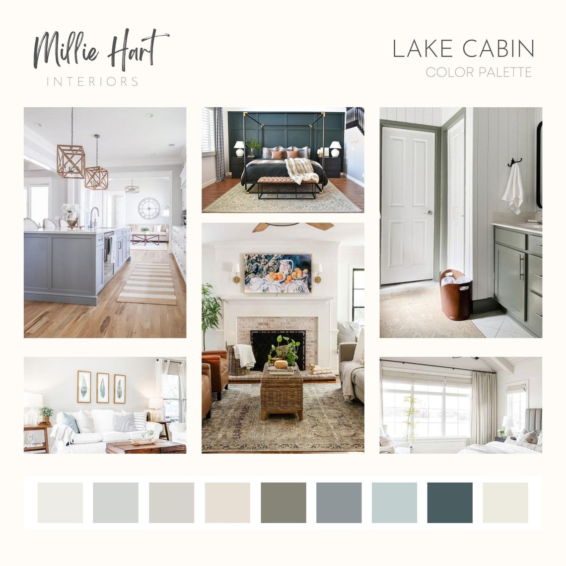 Lake Cabin Sherwin Williams Paint Palette Calm Coastal - Etsy