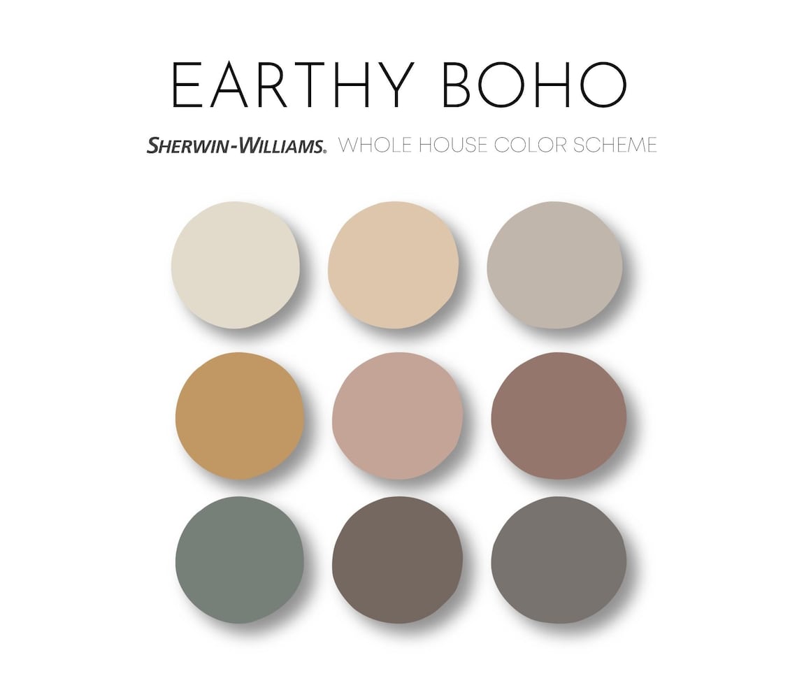 Earthy Boho Sherwin Williams Paint Palette Interior Paint - Etsy