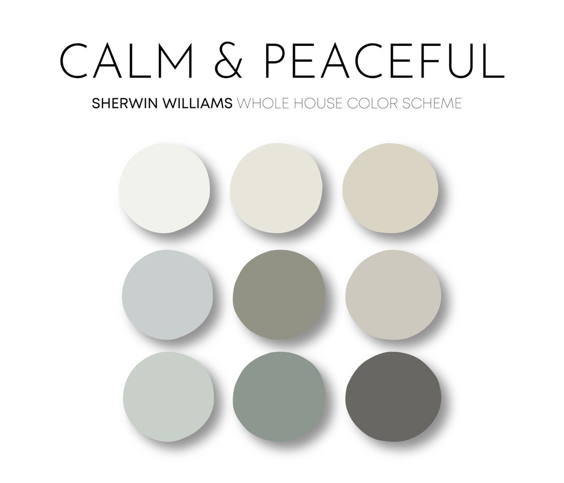 Calm and Peaceful Sherwin Williams Paint Palette Modern - Etsy