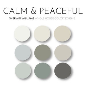 Calm and Peaceful Sherwin Williams Paint Palette Modern - Etsy