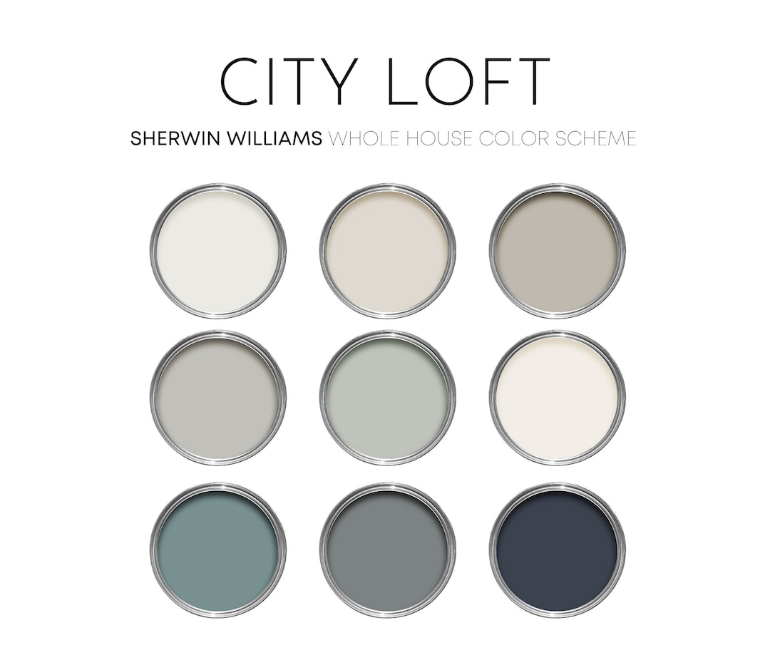 City Loft Sherwin Williams Paint Palette, Modern Neutral Interior Paint ...