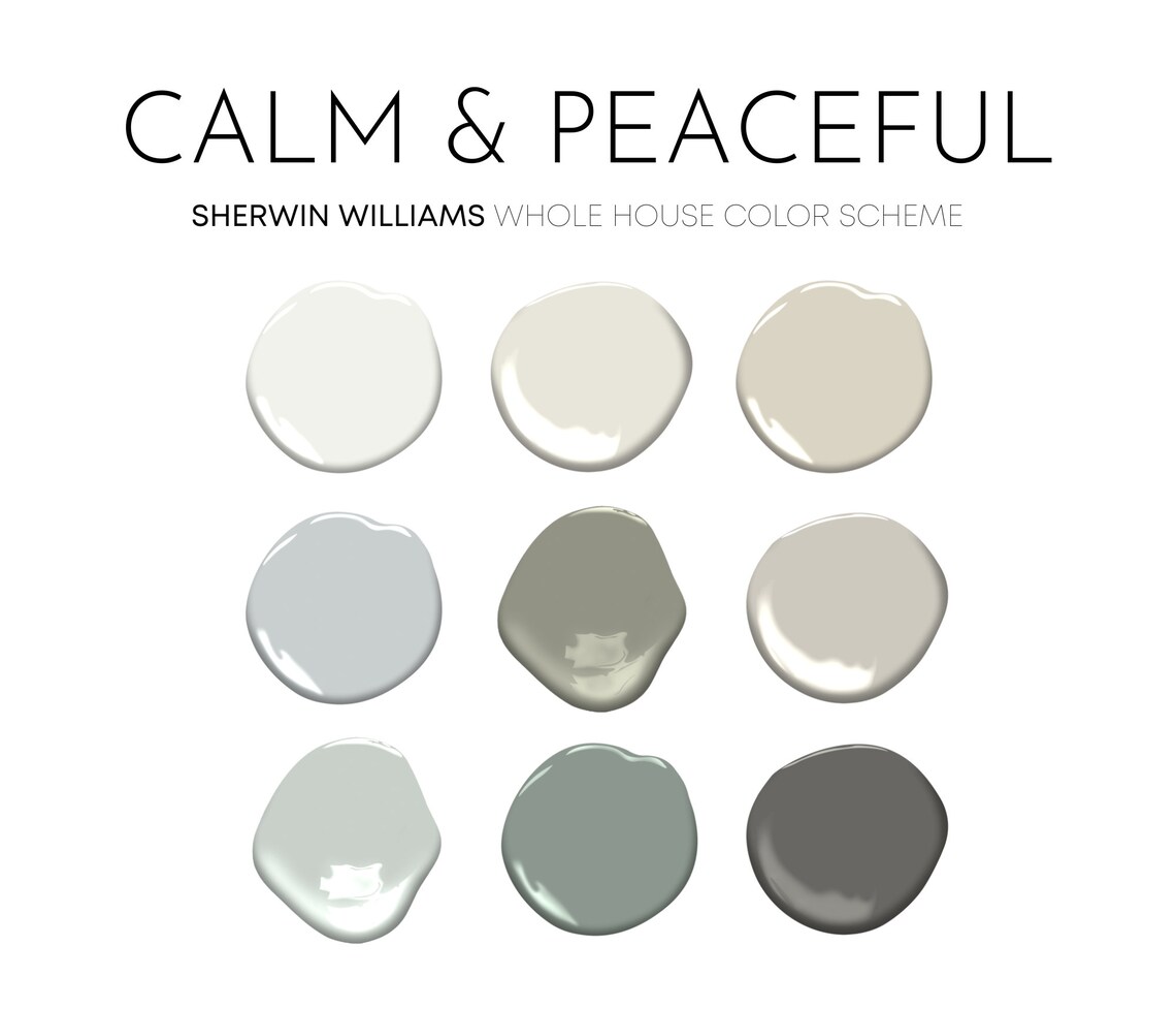 Calm and Peaceful Sherwin Williams Paint Palette Modern - Etsy