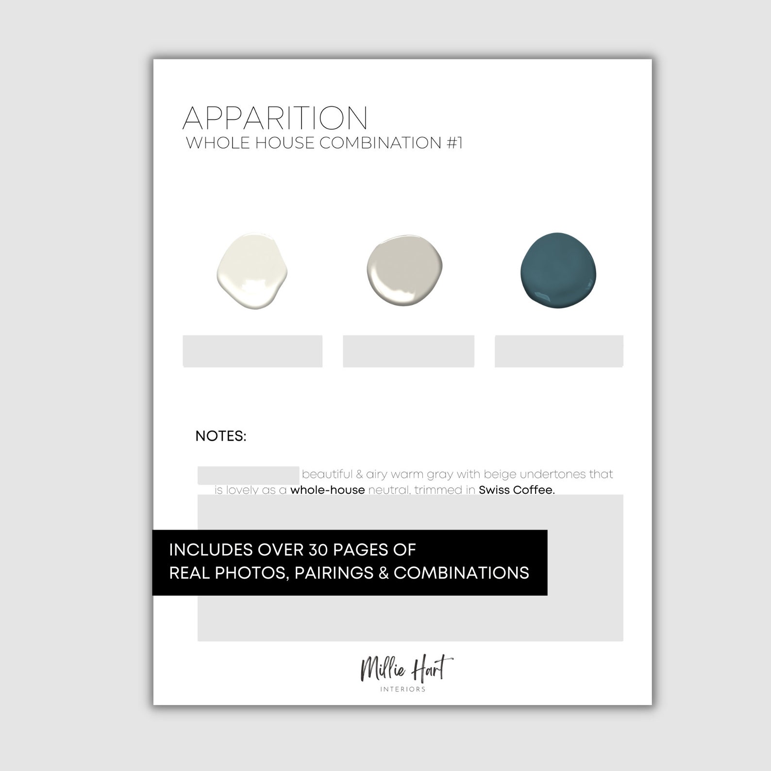 Apparition Benjamin Moore Paint Palette Modern Interior Paint - Etsy