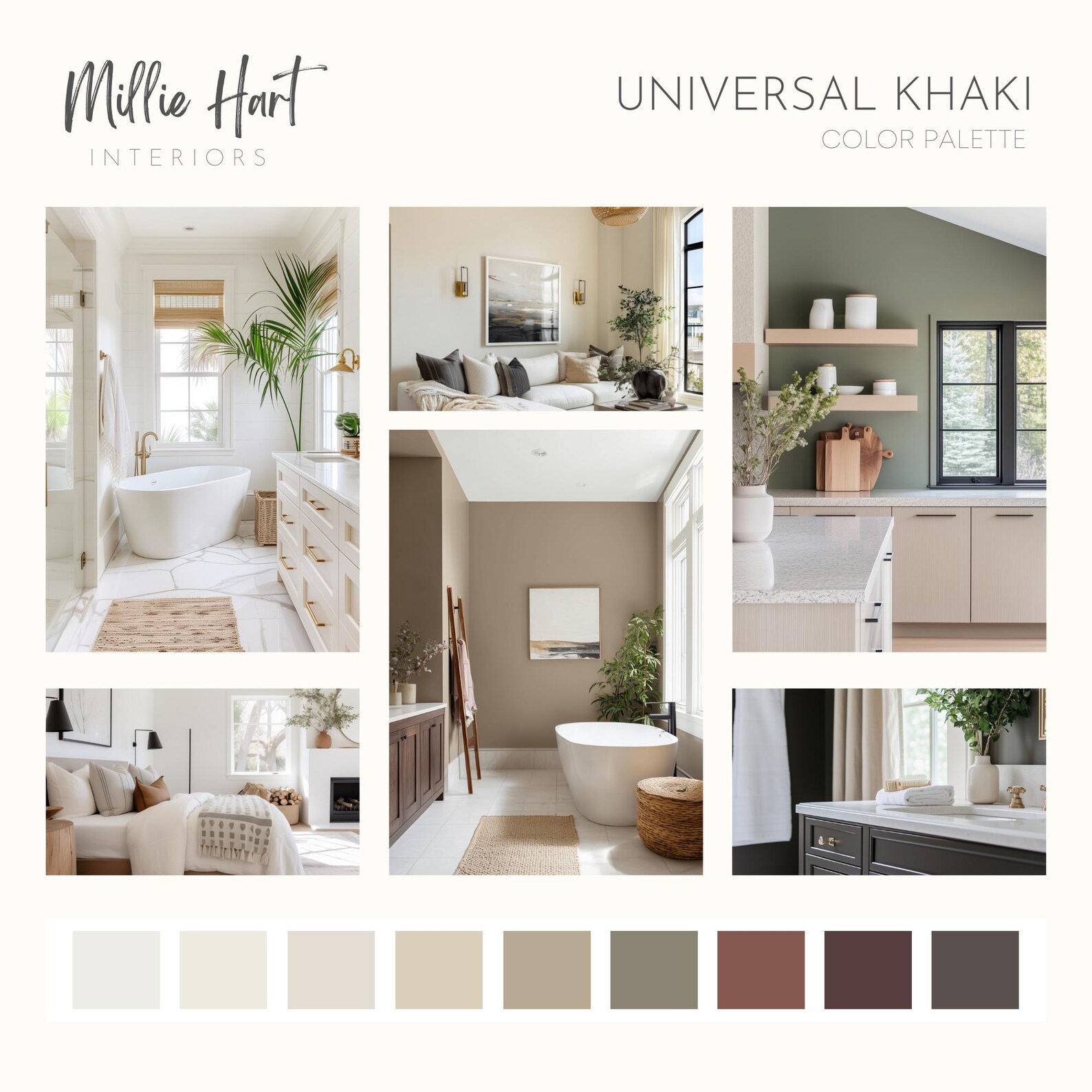 Universal Khaki Sherwin Williams Paint Palette, Neutral Interior Paint ...