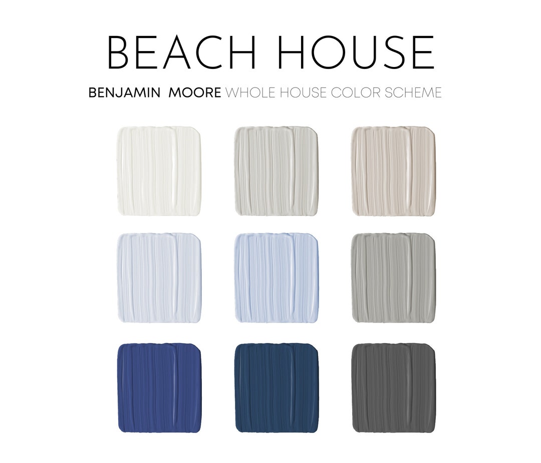 Beach House Benjamin Moore Paint Palette Coastal Interior - Etsy