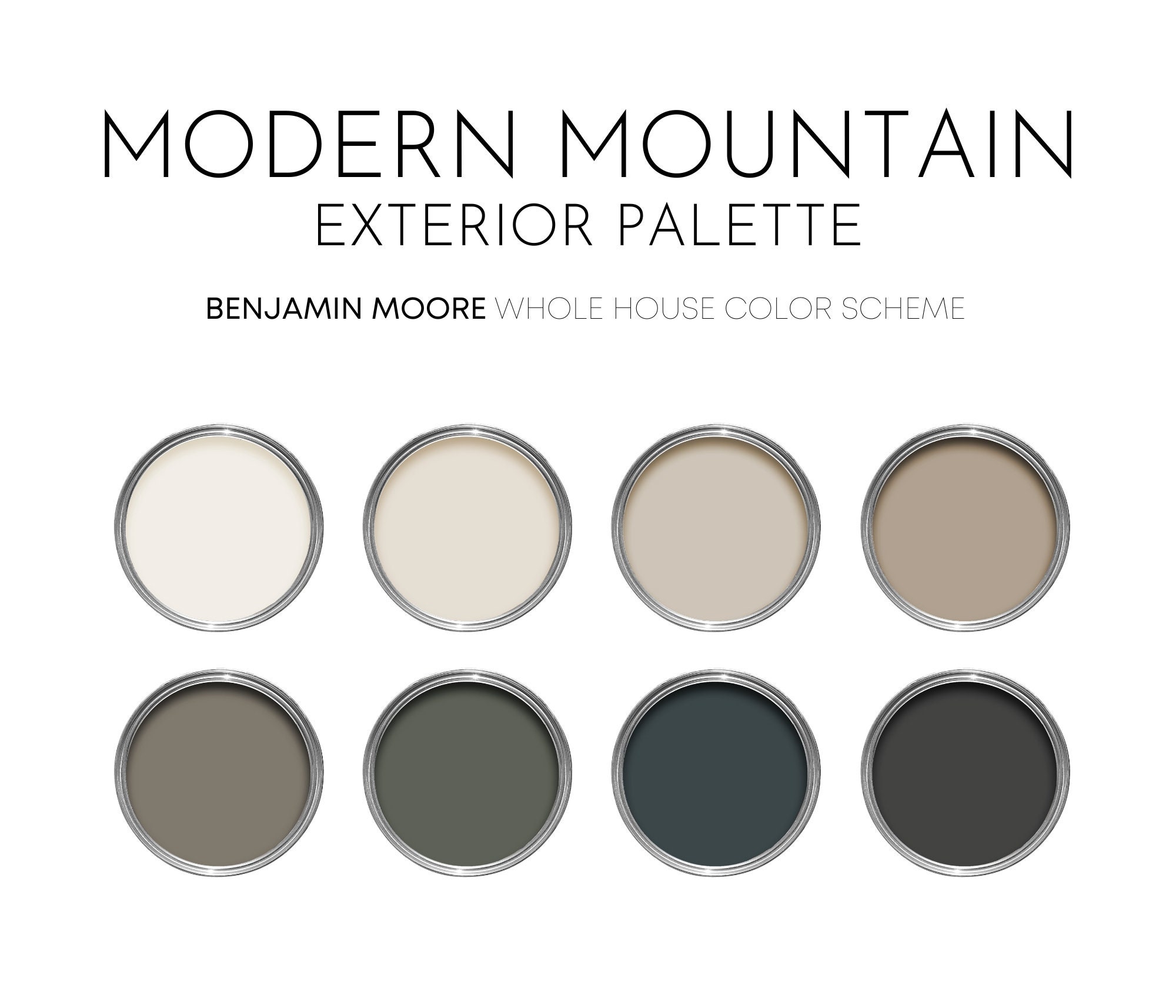 Modern Mountain Exterior Benjamin Moore Paint Palette, Modern Neutral ...