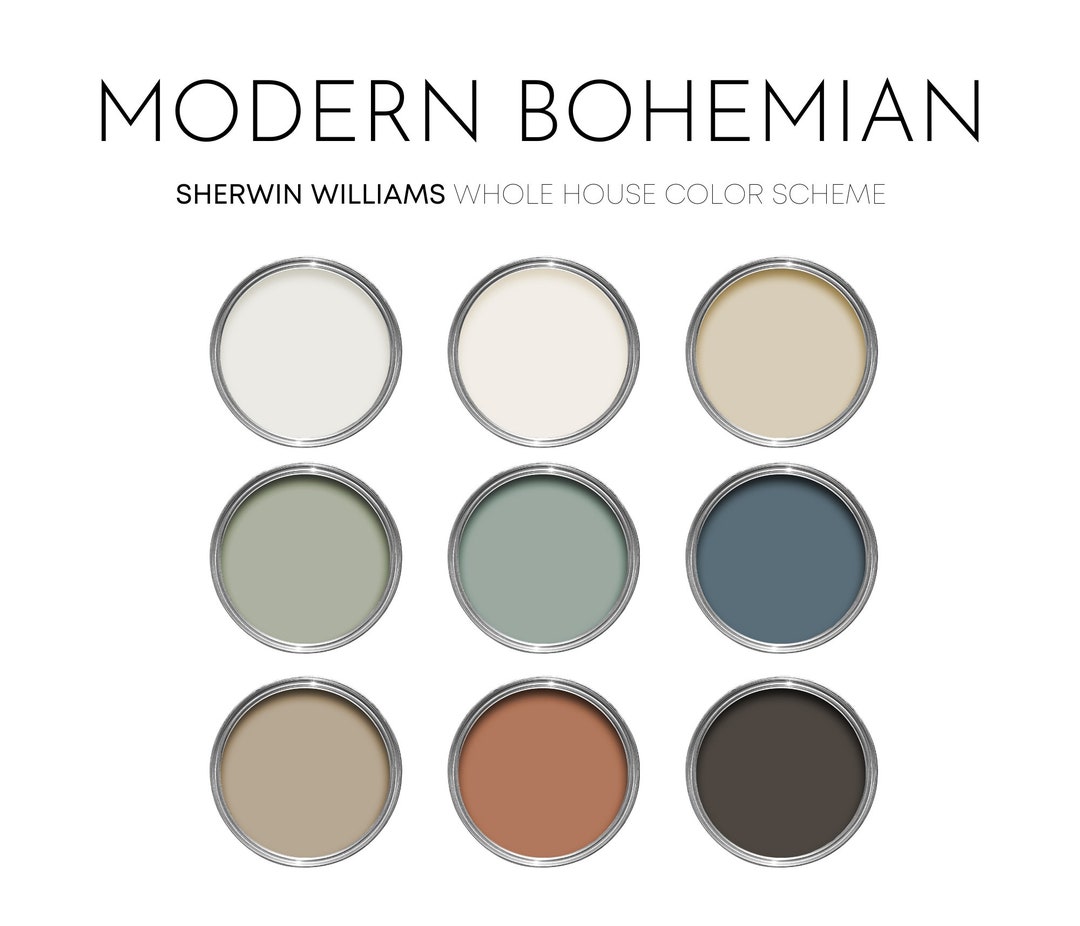 Modern Bohemian Sherwin Williams Paint Palette, Interior Paint Colors ...