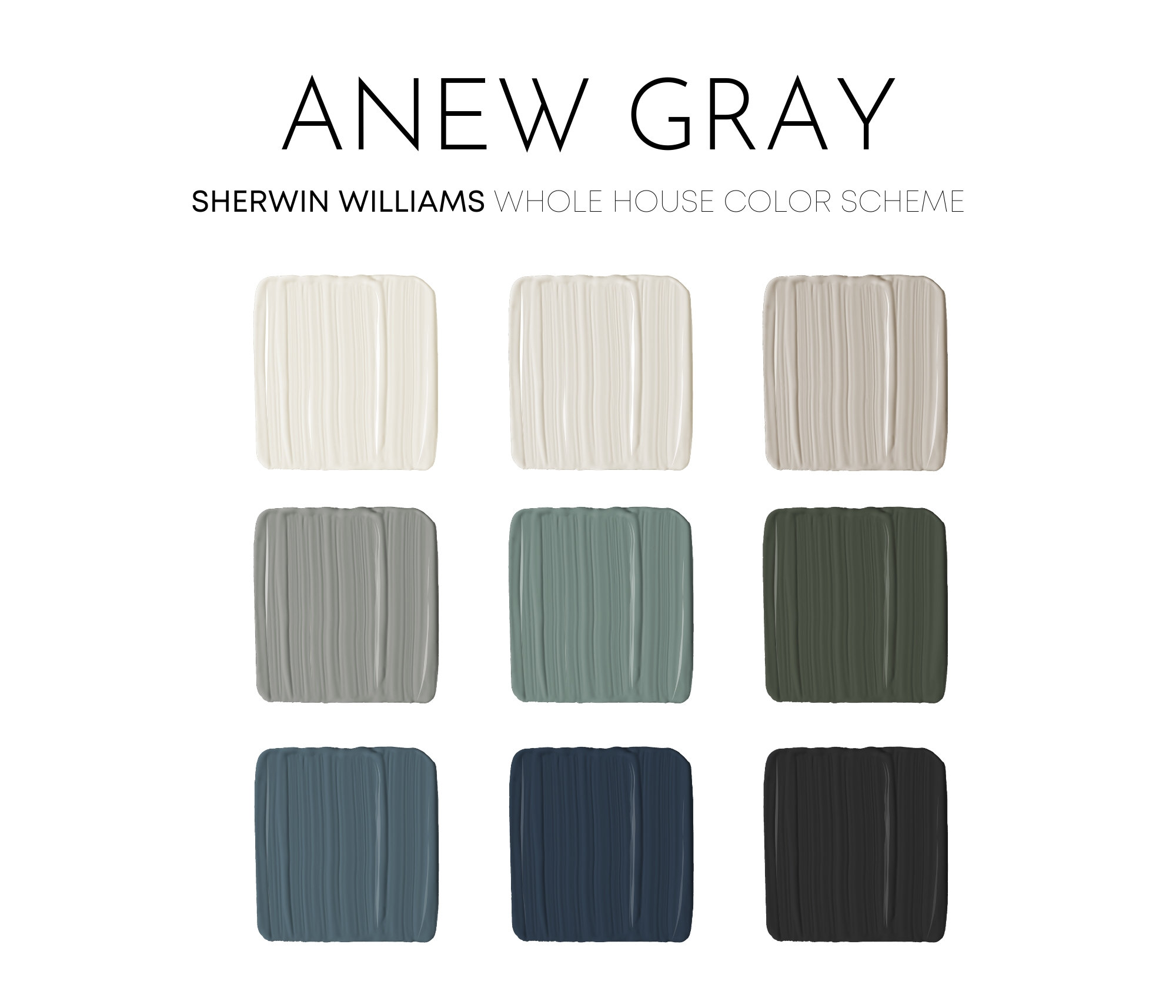 Anew Gray Sherwin Williams Paint Palette Neutral Interior - Etsy