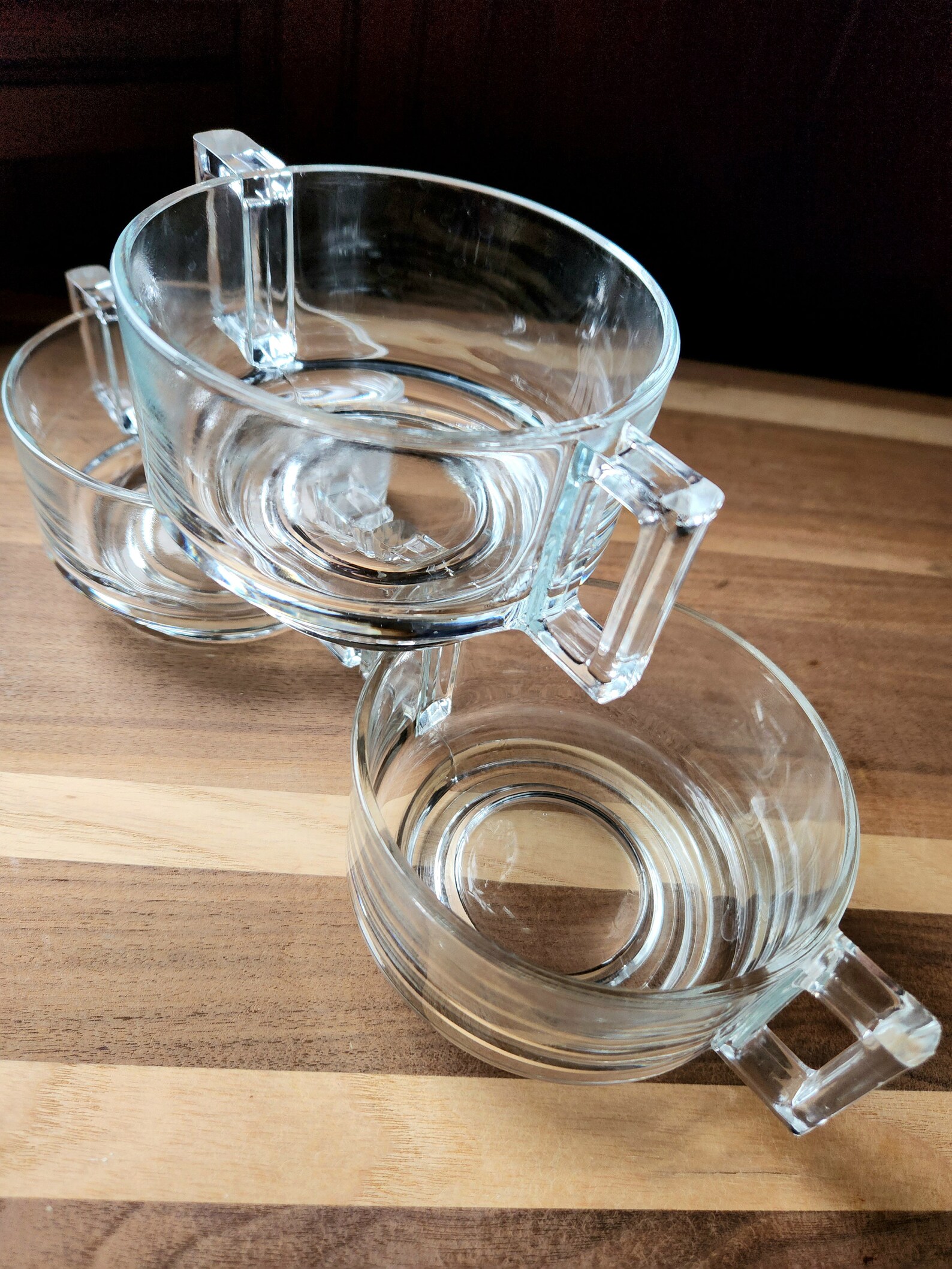 Vintage 1960's Joe Colombo Italora Arno Double Handle Glass Soup Bowl ...