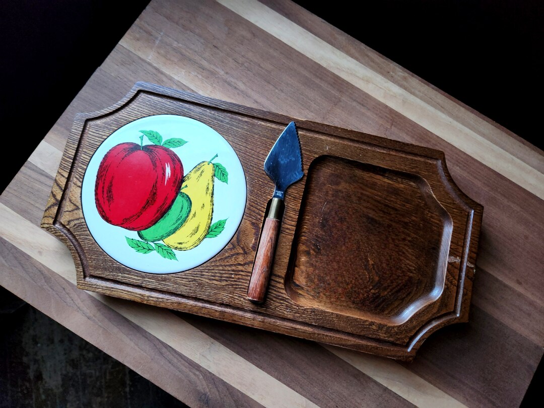 Vintage Mid-century Modern Fruit Tile Cutting Board - Etsy