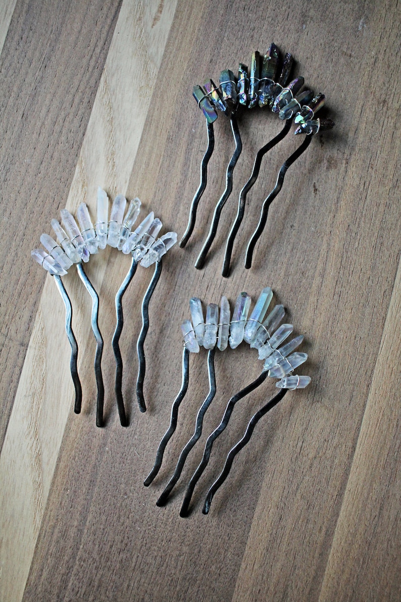 Handmade Crystal Quartz Hair Comb: Bridal Hair Accessory - Etsy