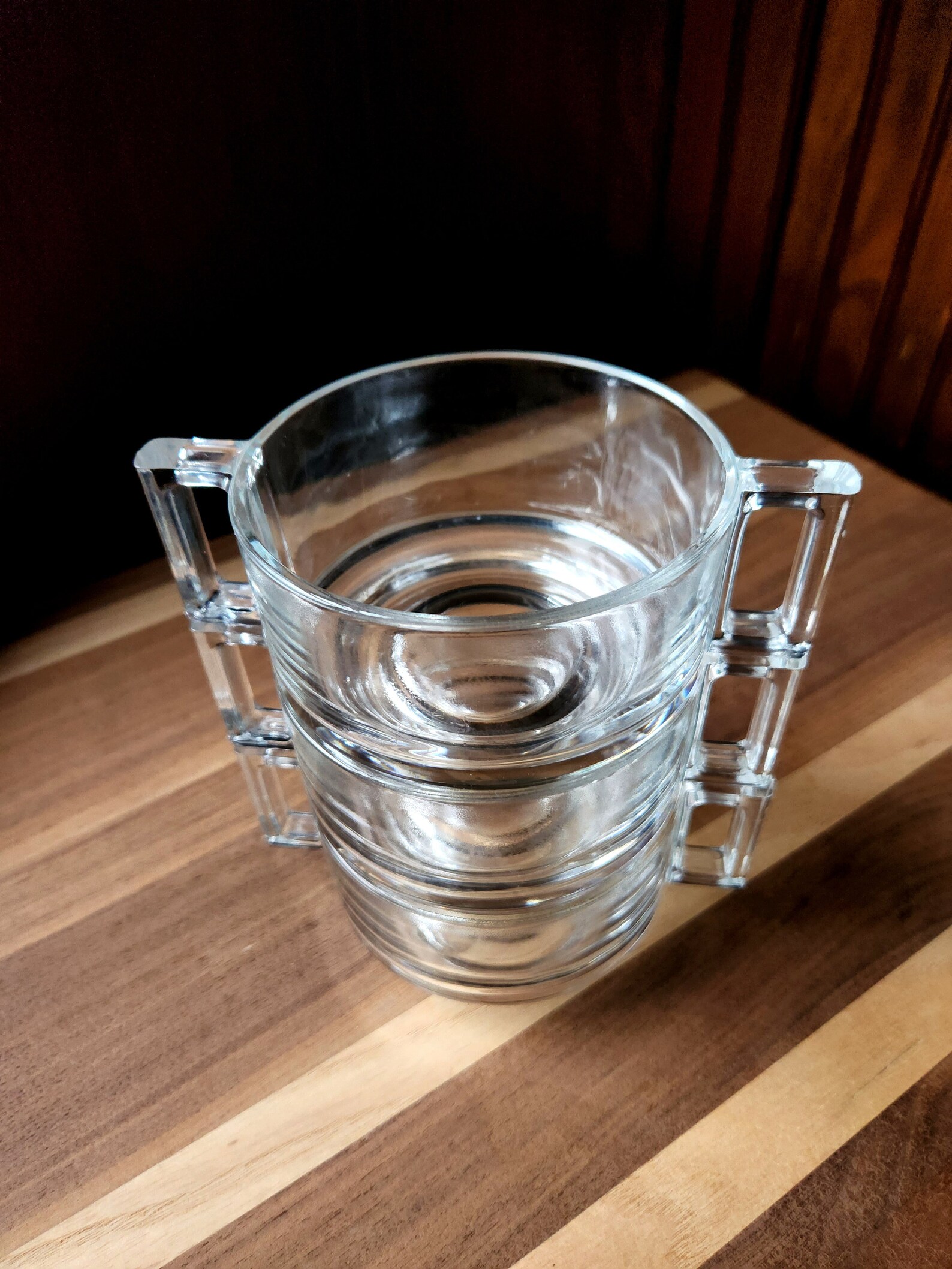 Vintage 1960's Joe Colombo Italora Arno Double Handle Glass Soup Bowl ...