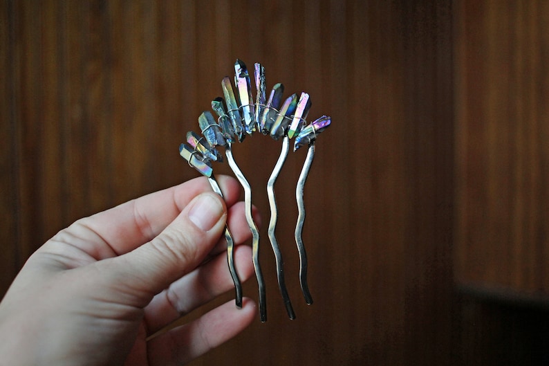 Handmade Crystal Quartz Hair Comb: Bridal Hair Accessory - Etsy