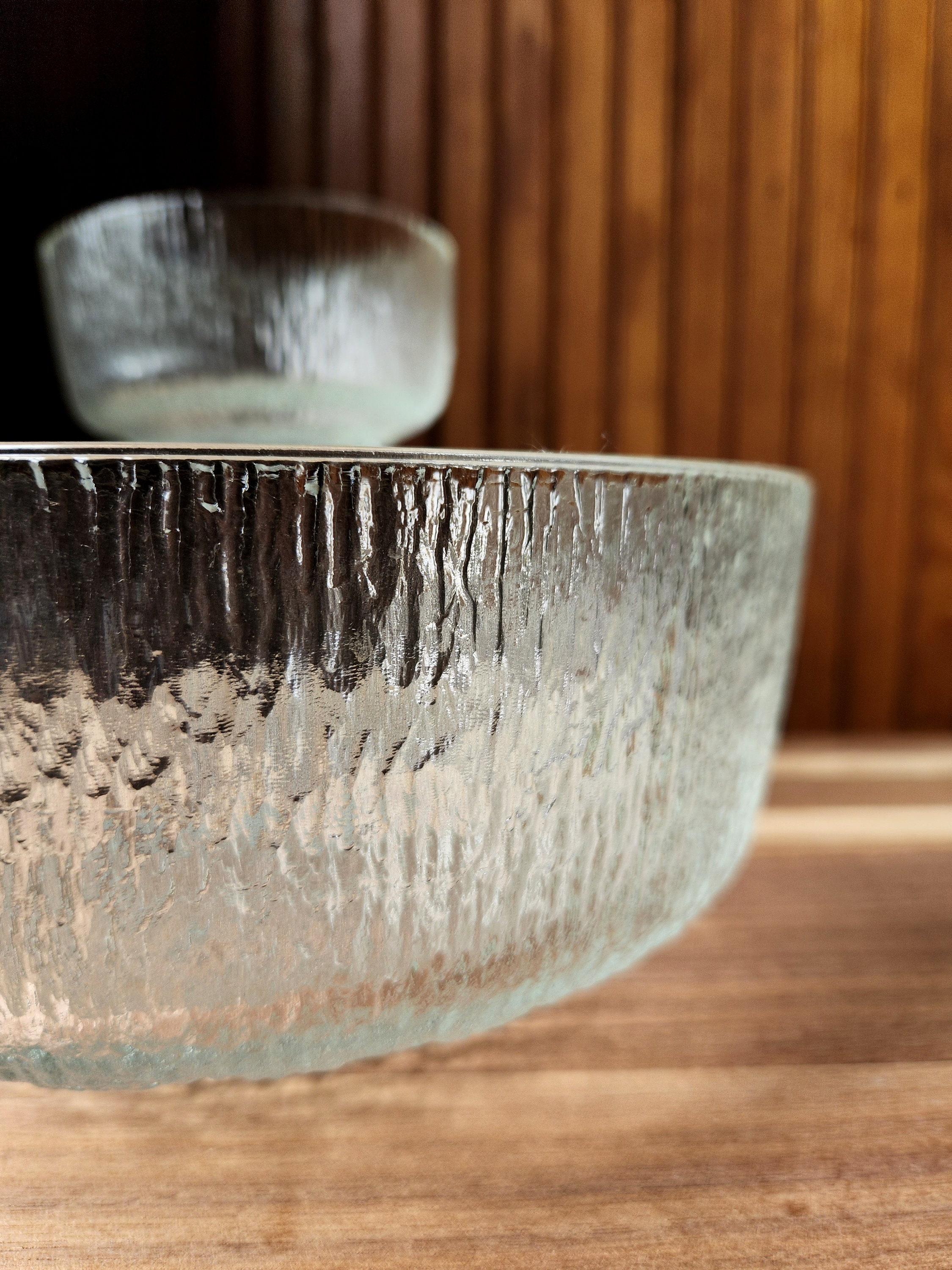 Vintage Indiana Glass Crystal Ice Clear Glass Chip and Dip Bowl Set ...