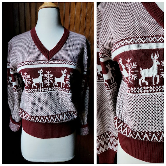 Vintage 1970's Gary Reed Dark Maroon and White Reinde… - Gem