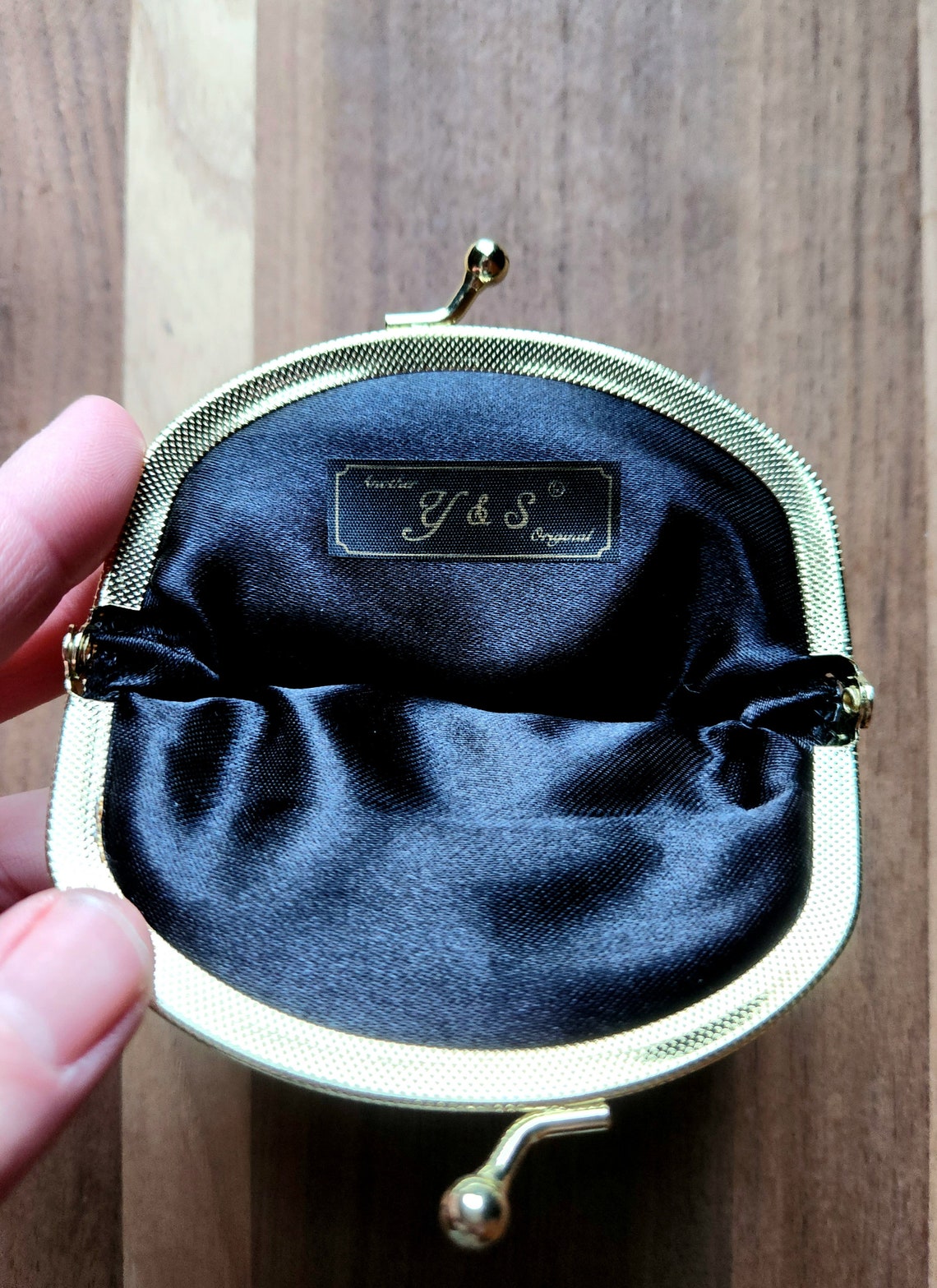 Vintage 1980's Y and S Brand Black Silver and Gold Mesh Chain Coin or ...