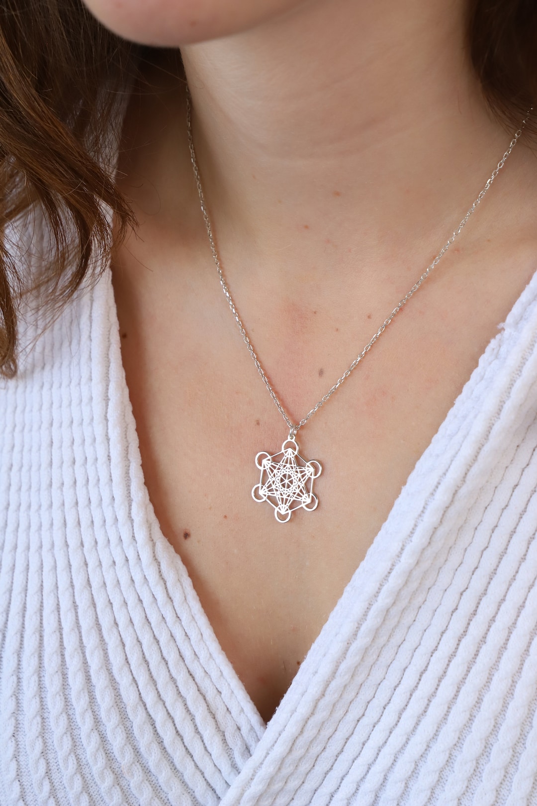 925 Sterling Silver Metatron Necklace, Spiritual Necklace, Faith ...