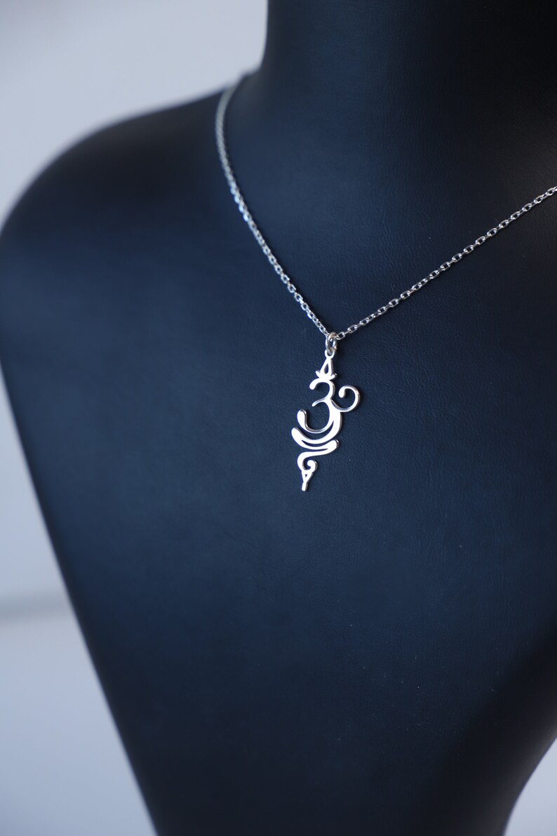 Silver Unalome Breathe Symbol Necklace Sterling Silver Dainty - Etsy
