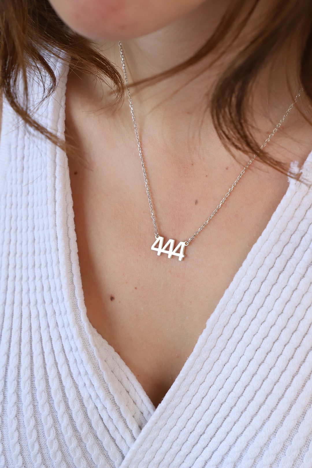 925 Sterling Silver Angel Number Necklace, Dainty Angel Number Jewelry ...