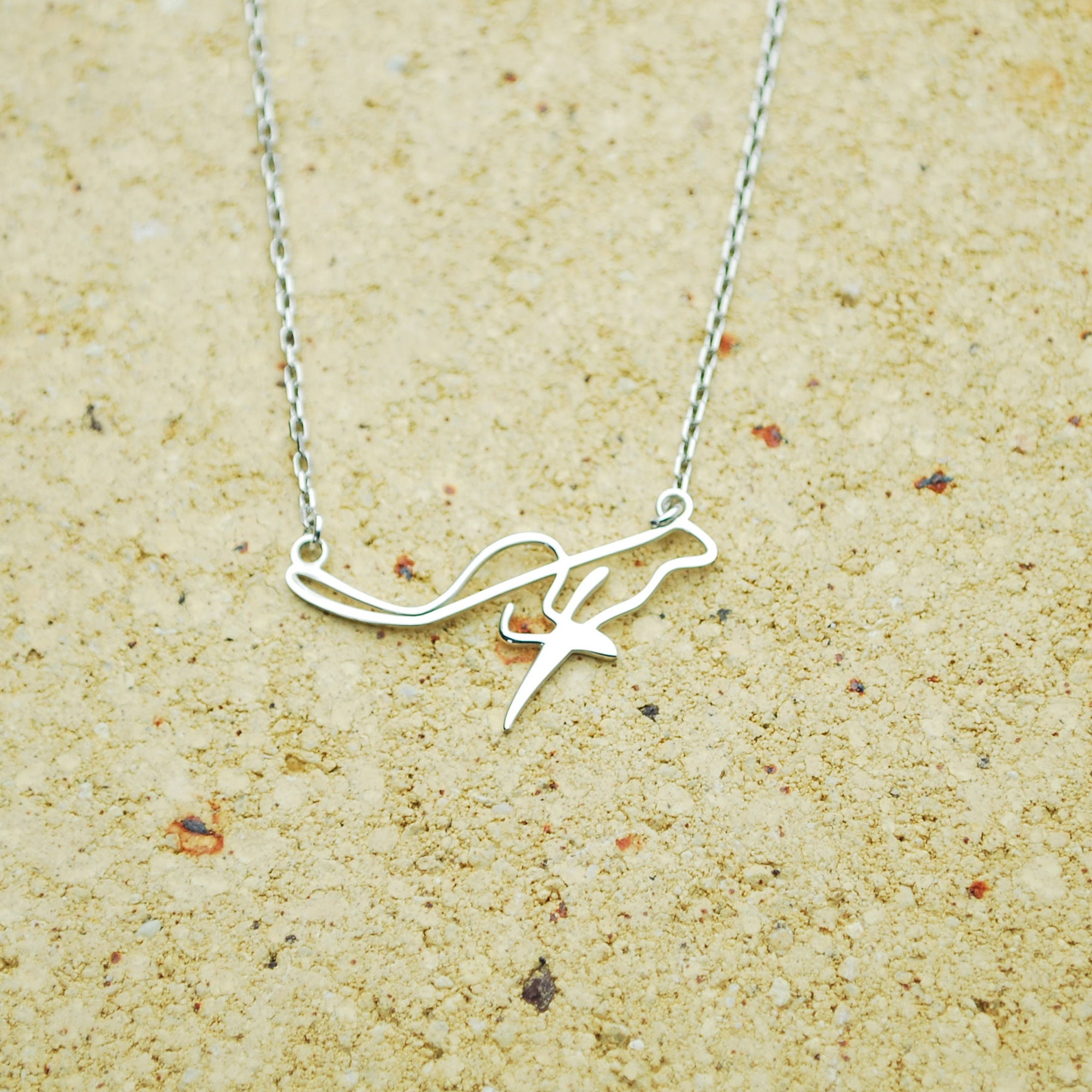 Sterling Silver Puma Necklace, Wildlife Jewelry, One Line Design Puma ...