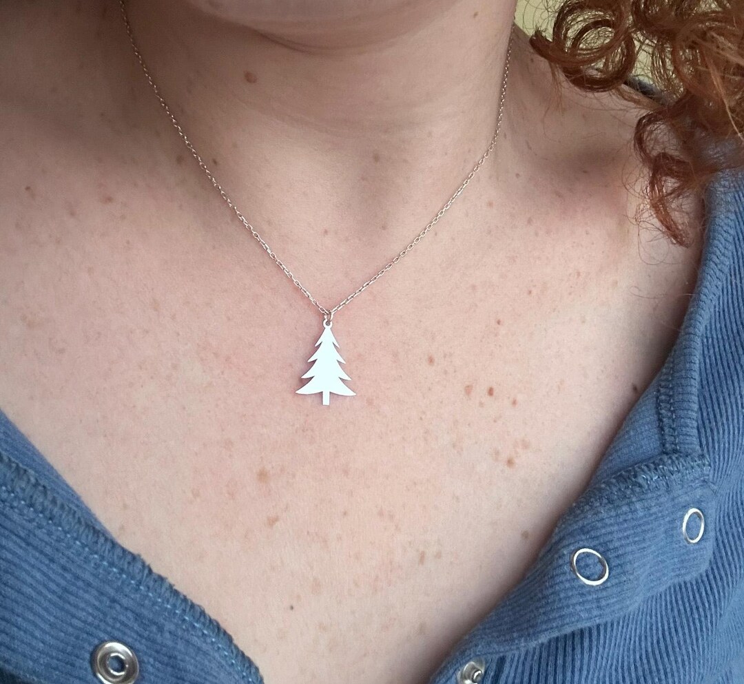 Silver Pine Tree Necklace, Woodland Jewelry, Nature Inspired Necklace ...