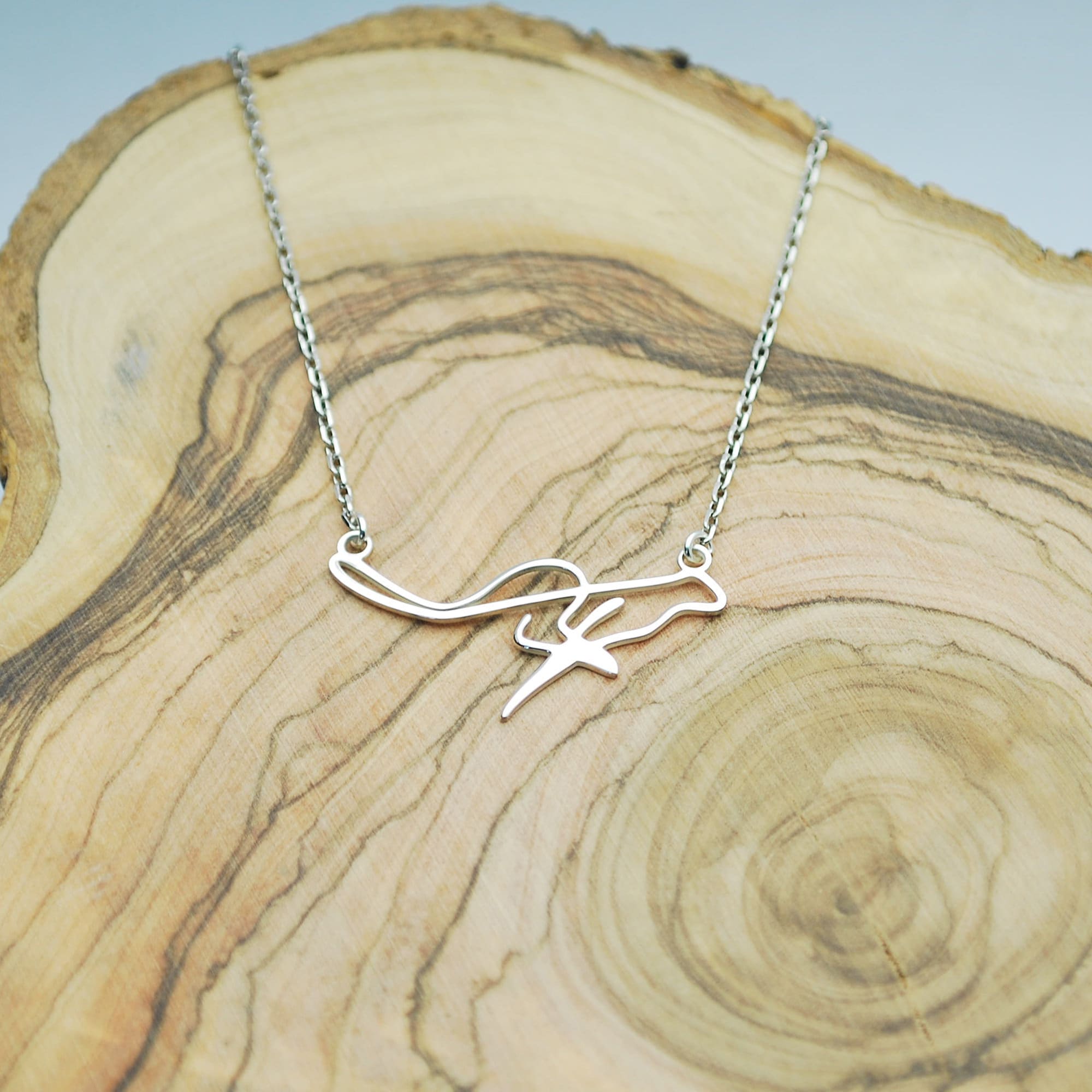 Sterling Silver Puma Necklace, Wildlife Jewelry, One Line Design Puma ...