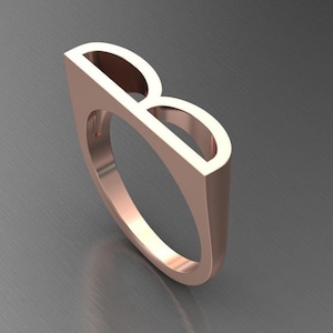 Custom Initial Ring, Large Letter Ring for Her, Silver Jewelry Gifts ...