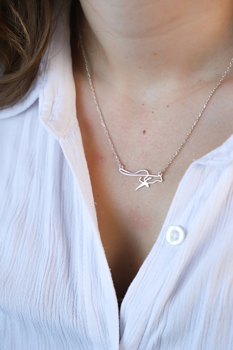 Sterling Silver Puma Necklace, Wildlife Jewelry, One Line Design Puma ...