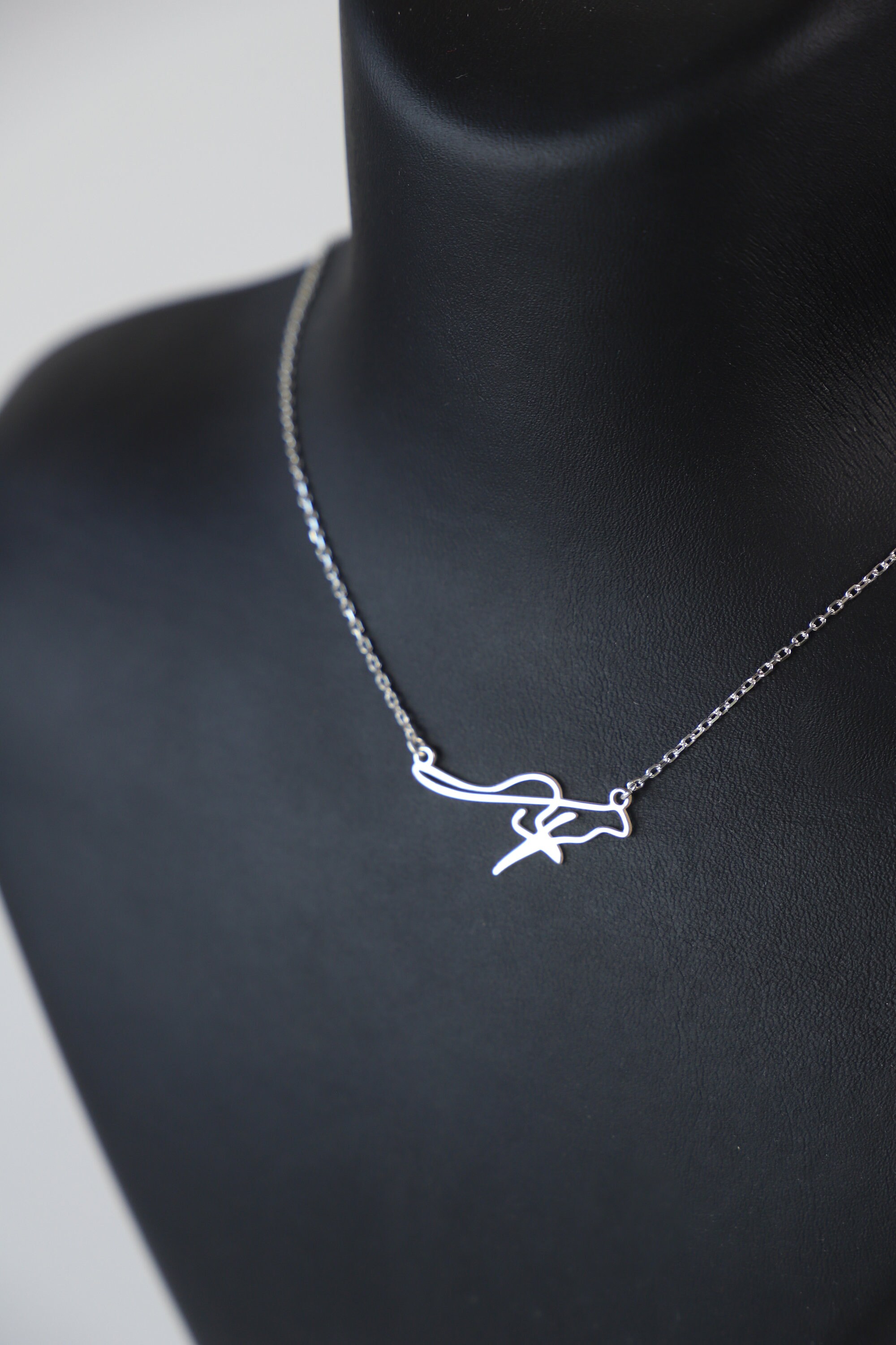 Sterling Silver Puma Necklace, Wildlife Jewelry, One Line Design Puma ...