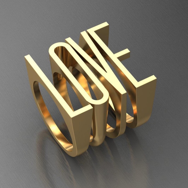 Ring With Letter A - Etsy