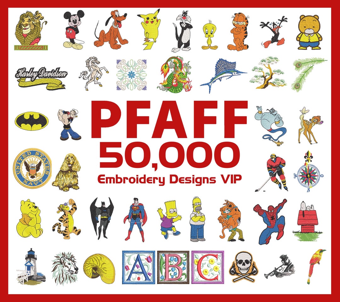 Embroidery Designs Collection PFAFF Machine Download Over 50,000 ...
