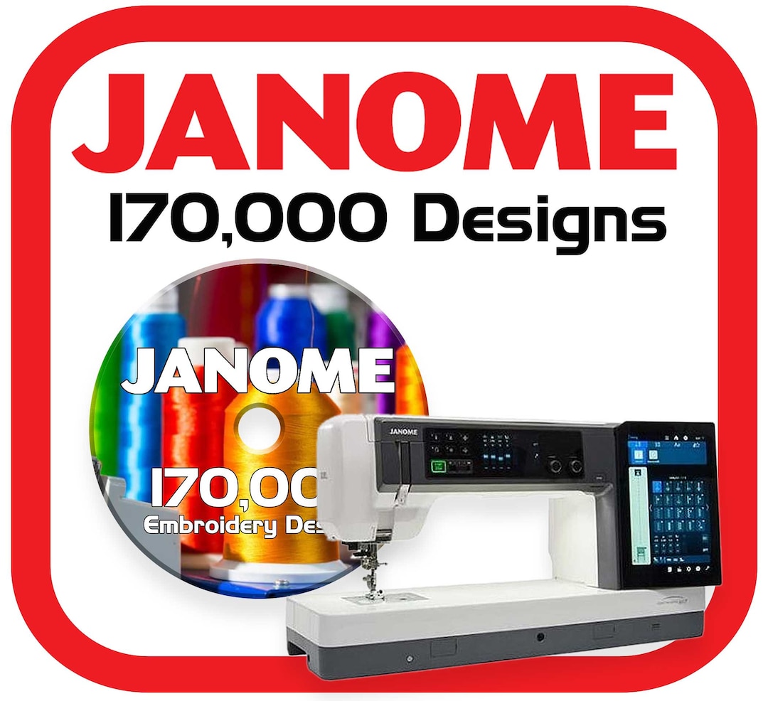 170,000 Janome Embroidery Machine Files Collection in JEF Format on DVD ...