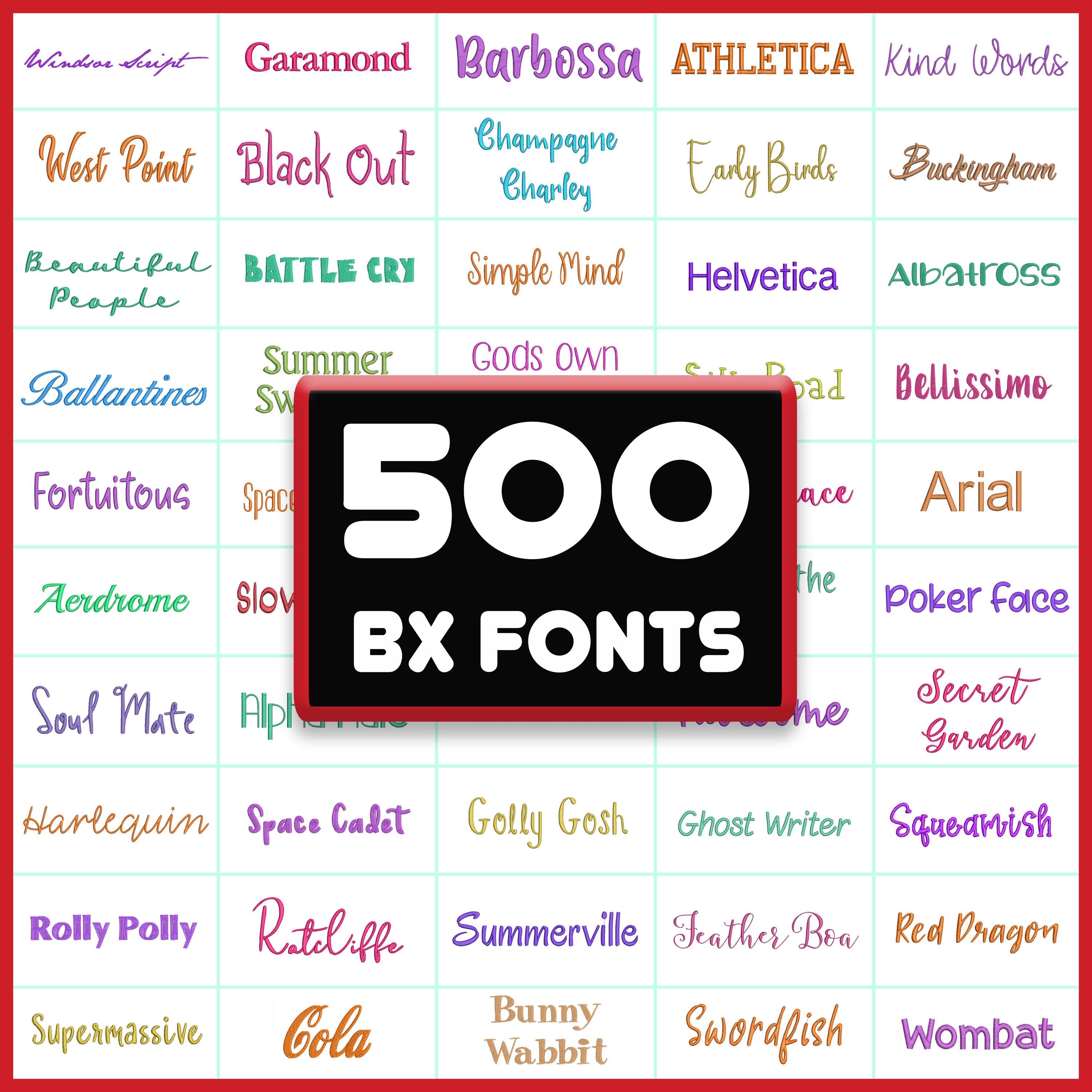 BX Embroidery Fonts: 500 Designs Bundle Files (digital Download) - Etsy